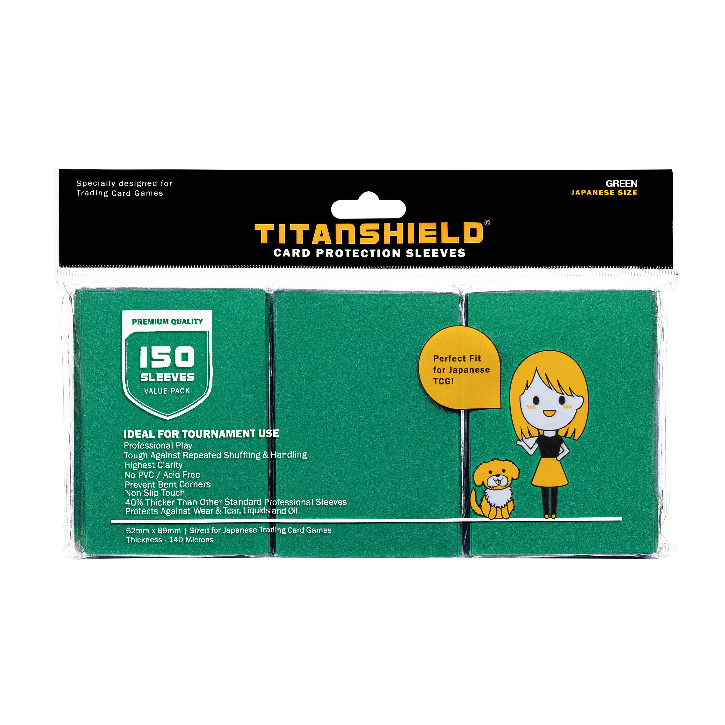 Green Japanese Card Sleeves, Small TCG Sleeves – TitanShield®